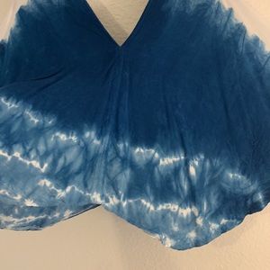 Thai | Tops | Blue Indigo Tie Dye Thai Flowy Crop Top | Poshmark